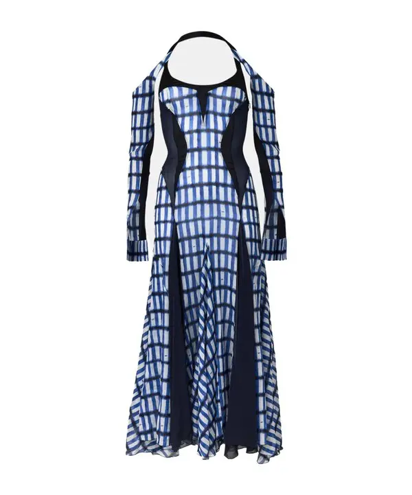 Off-White Color-blocked Maxi Dress