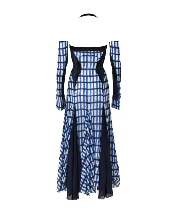 Off-White Color-blocked Maxi Dress