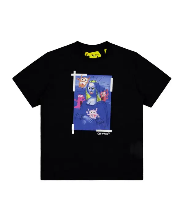 Off-White Crew Neck Cotton T-shirt - Black
