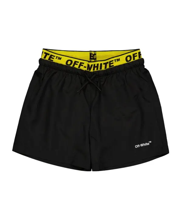 Off-White Drawstring Swim Shorts