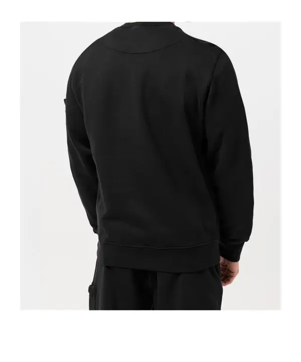 Stone Island Logo Lightweight Cotton Fleece Jumper