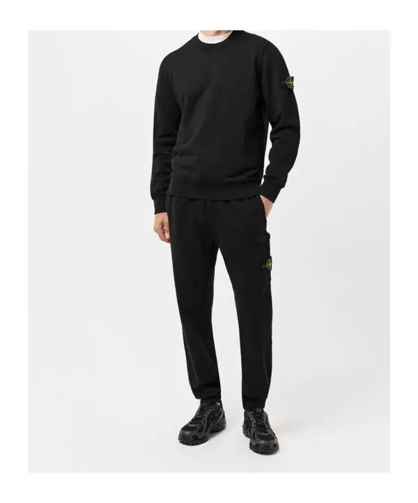 Stone Island Logo Lightweight Cotton Fleece Jumper