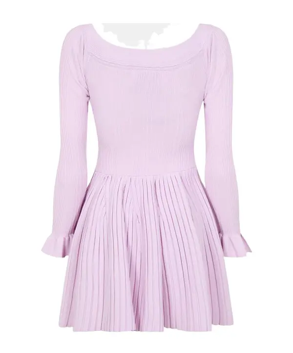 SELF-PORTRAIT Knit Mini Dress With Button Detail