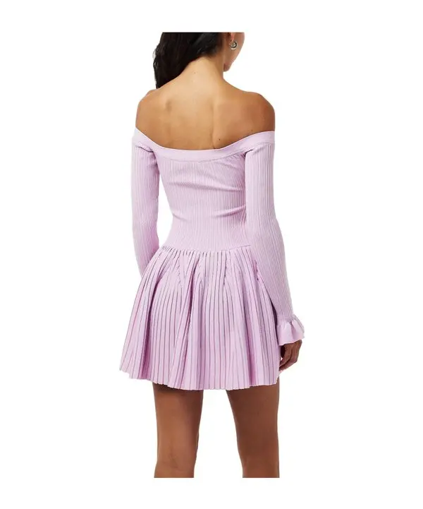 SELF-PORTRAIT Knit Mini Dress With Button Detail