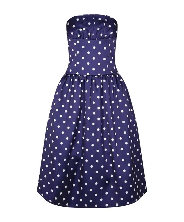 SELF-PORTRAIT Polka Corset Midi Dress
