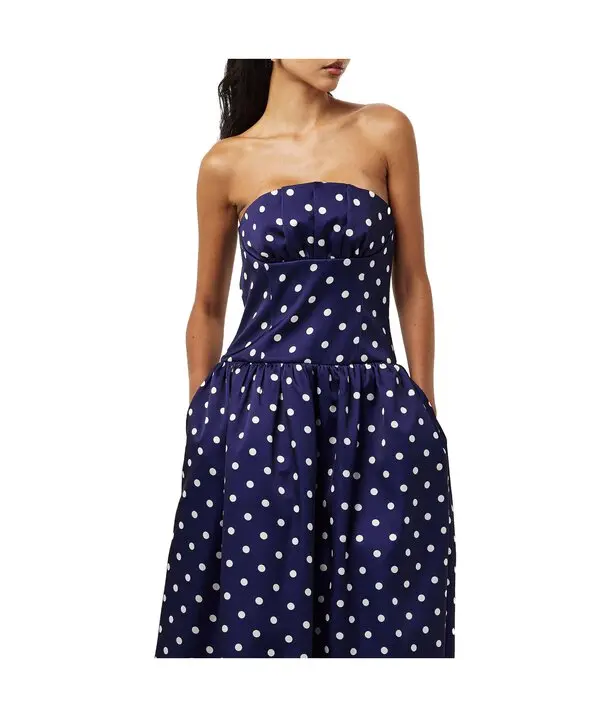 SELF-PORTRAIT Polka Corset Midi Dress