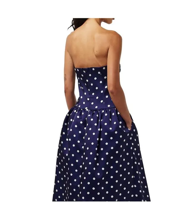 SELF-PORTRAIT Polka Corset Midi Dress
