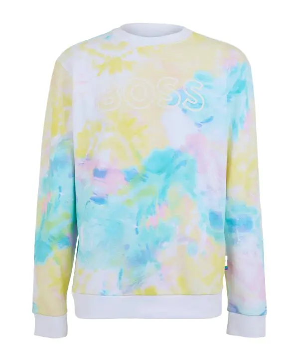 Hugo Boss Crew Neck Tie-dye Long Sleeve Sweater