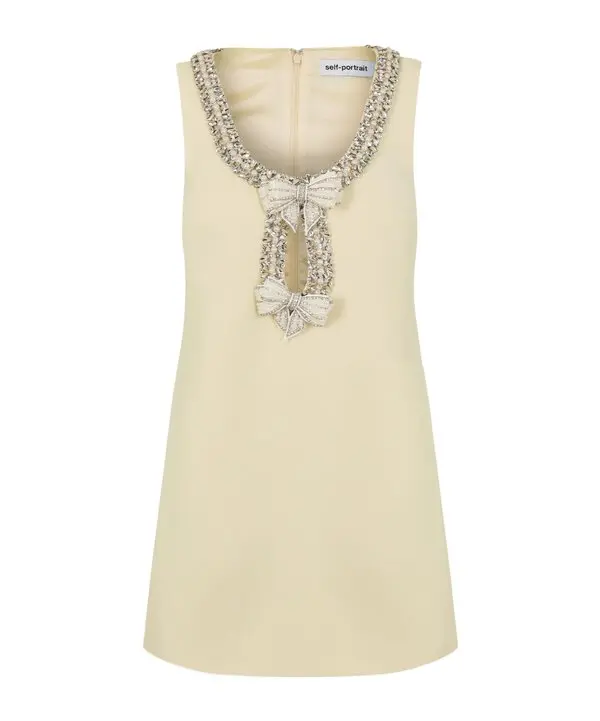 SELF-PORTRAIT Embellished Bow Mini Dress