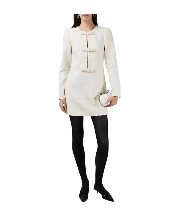 SELF-PORTRAIT Boucle Diamante Bow Mini Dress