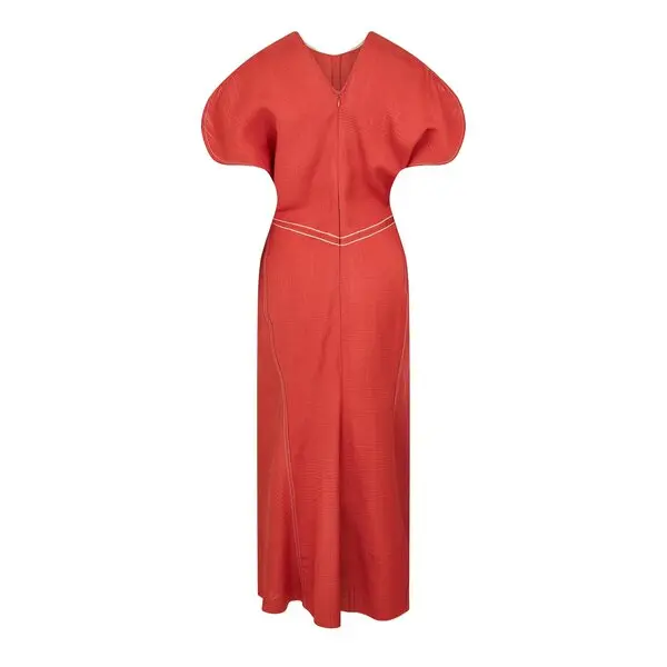 Victoria Beckham Tailored Ruched Front Midi Dress