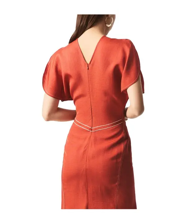 Victoria Beckham Tailored Ruched Front Midi Dress