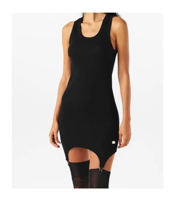 JEAN PAUL GAULTIER Ribbed Mini Dress With Integrated Garters