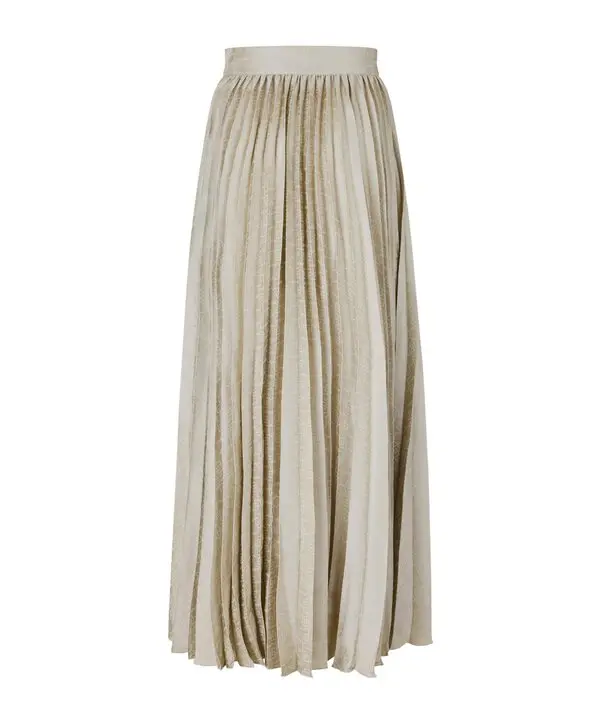 Off-White Pleated Maxi Skirt