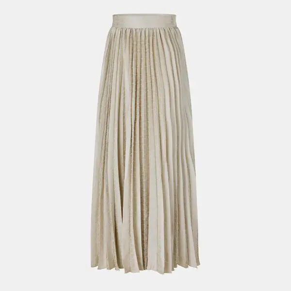 Off-White Pleated Maxi Skirt