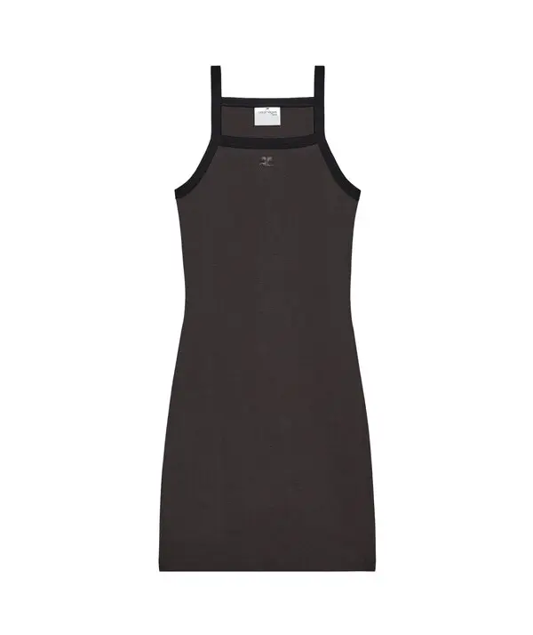 COURREGES Sleeveless Square Neck Mini Dress