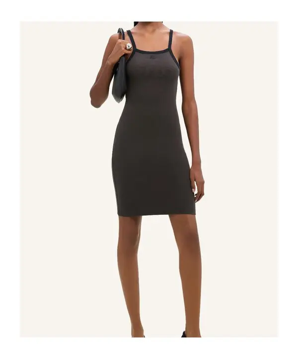 COURREGES Sleeveless Square Neck Mini Dress