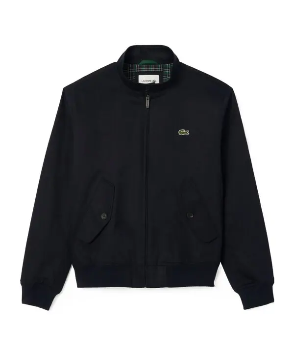 Lacoste Twill Harrington Jacket With Embroidered Croc Emblem