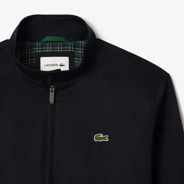 Lacoste Twill Harrington Jacket With Embroidered Croc Emblem