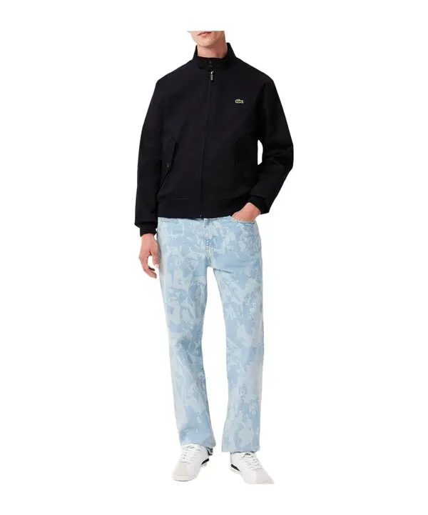 Lacoste Twill Harrington Jacket With Embroidered Croc Emblem