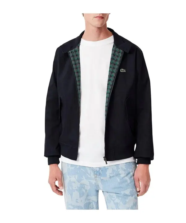 Lacoste Twill Harrington Jacket With Embroidered Croc Emblem