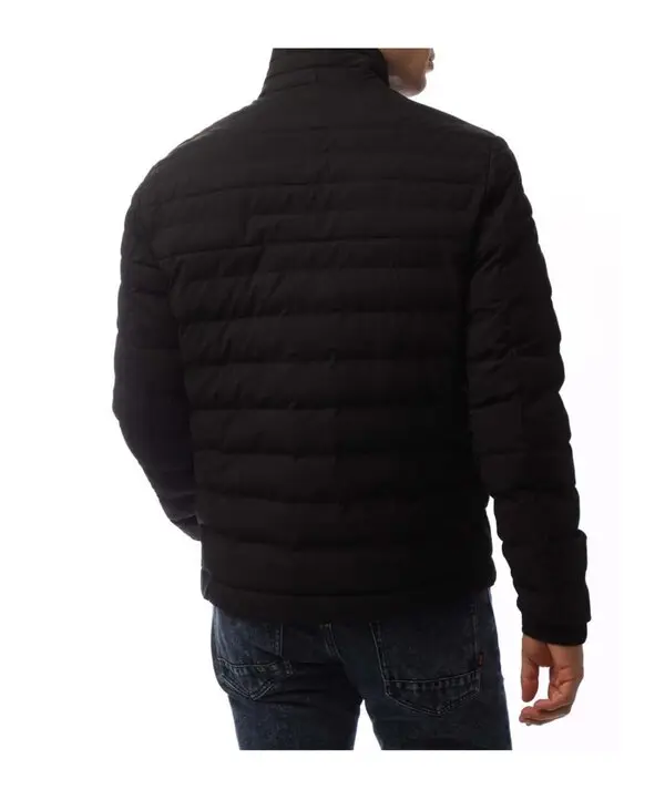 Hugo Boss Slim-fit Quilted Wool-blend Jacket With Stand Collar
