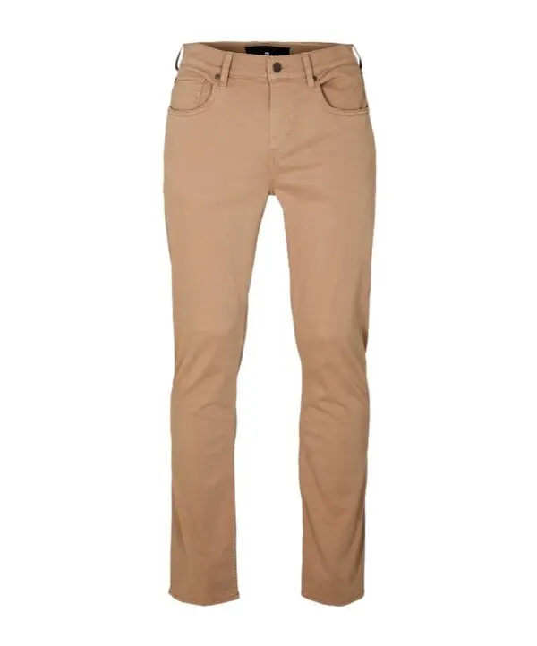 7 For All Mankind Slimmy Sateen Slim Fit Trousers - Beige