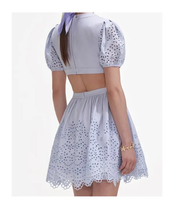 SELF-PORTRAIT Cutout Mini Dress With Short Sleeves