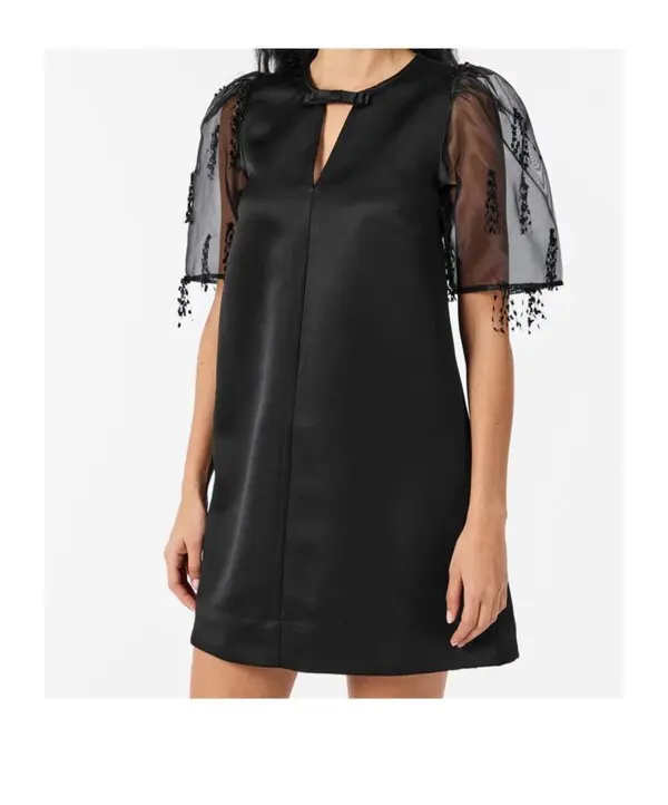 GANNI Short Sleeve Embellished Dress
