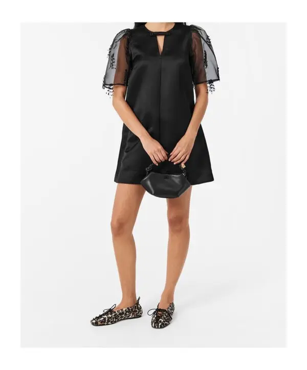 GANNI Short Sleeve Embellished Dress