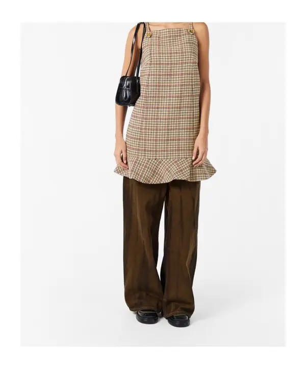 GANNI Plaid Pinafore Dress