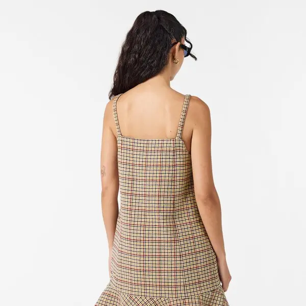 GANNI Plaid Pinafore Dress