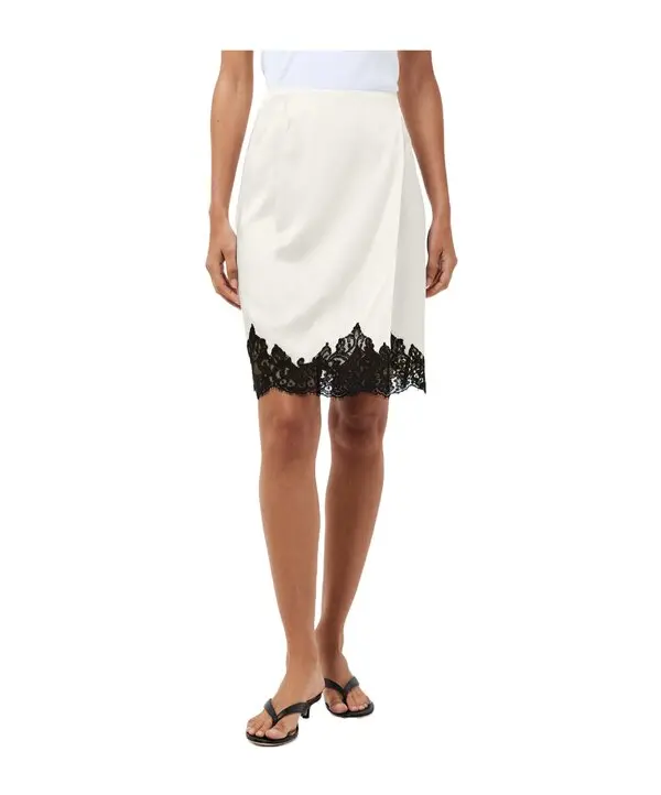 Stella McCartney Lace-trimmed Satin Midi Skirt