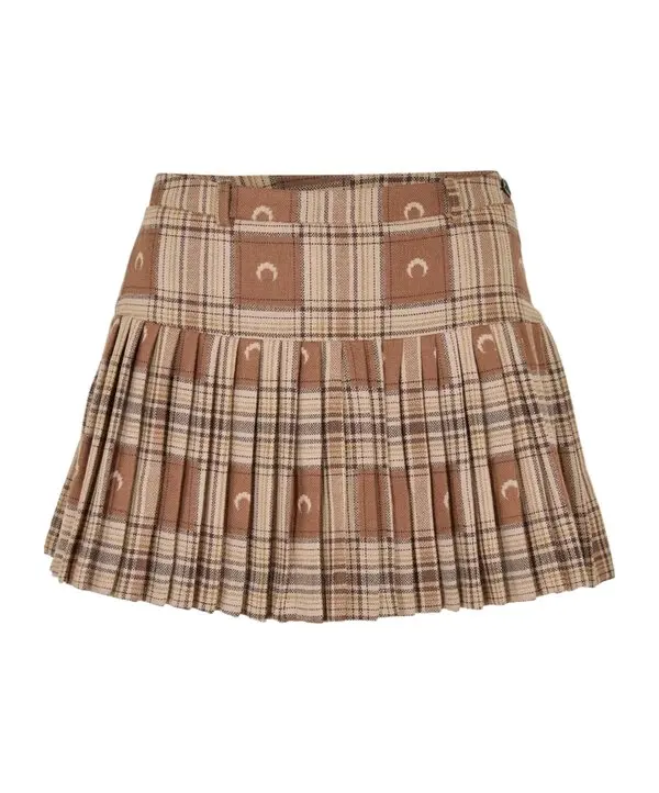MARINE SERRE Moon Print Pleated Mini Skirt