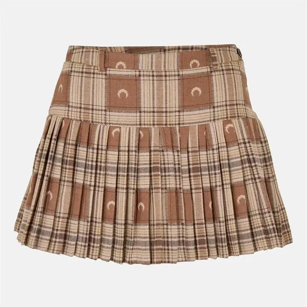 MARINE SERRE Moon Print Pleated Mini Skirt