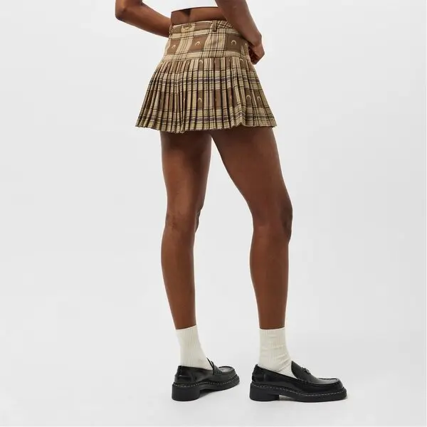 MARINE SERRE Moon Print Pleated Mini Skirt