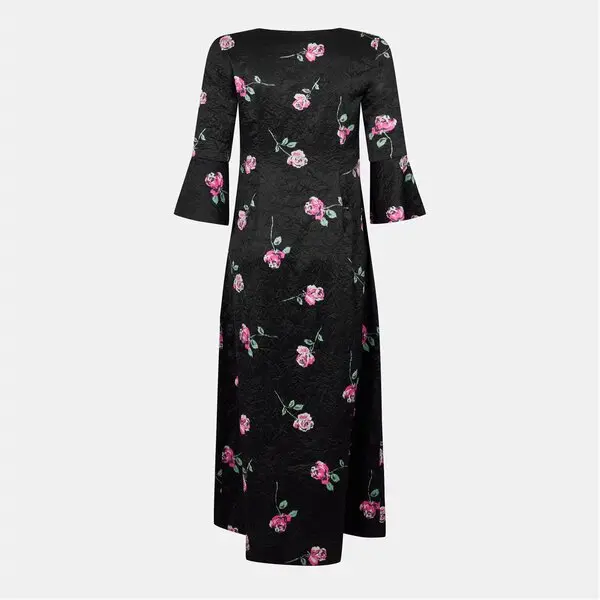 GANNI Floral Satin Maxi Dress