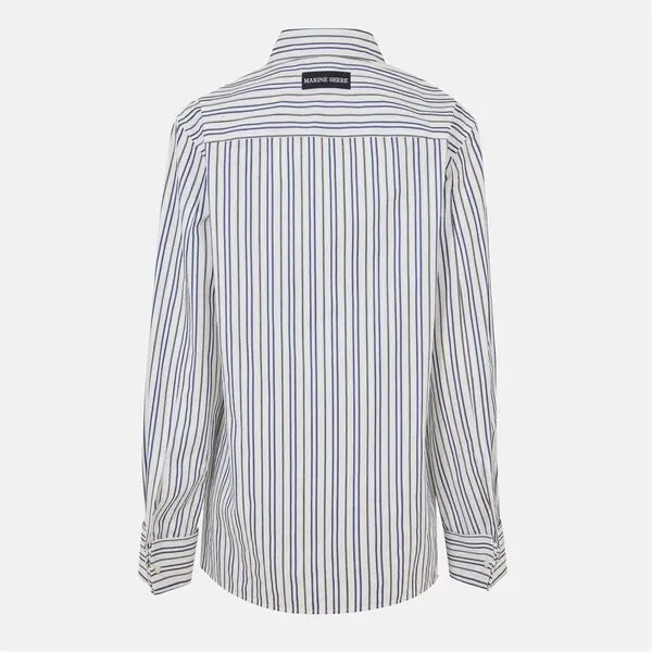 MARINE SERRE Striped Pattern Long-sleeve Shirt