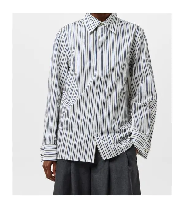 MARINE SERRE Striped Pattern Long-sleeve Shirt