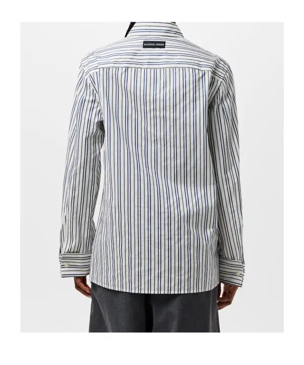MARINE SERRE Striped Pattern Long-sleeve Shirt