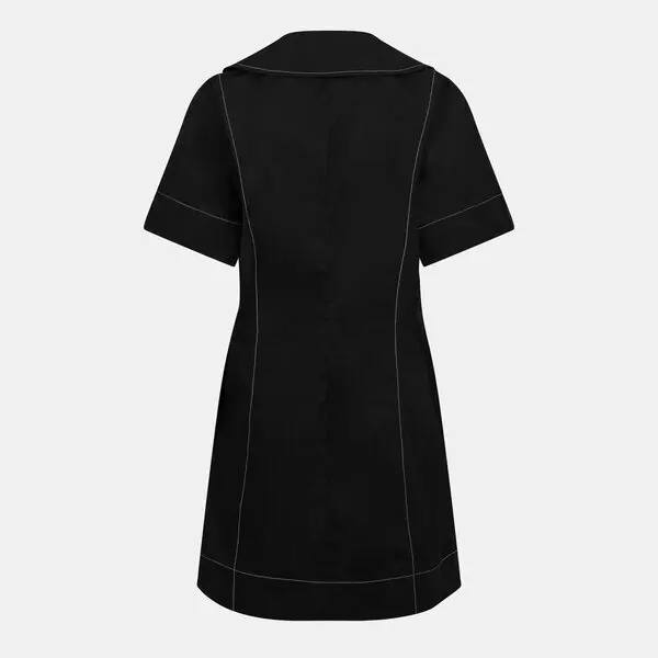 GANNI Mini Wrap Dress With Contrast Stitching