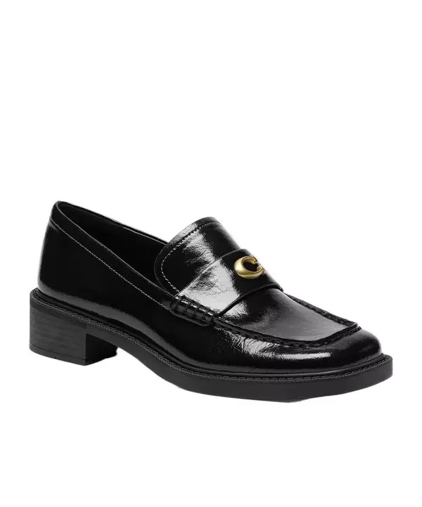 COACH Glazed Penny Loafers - Black