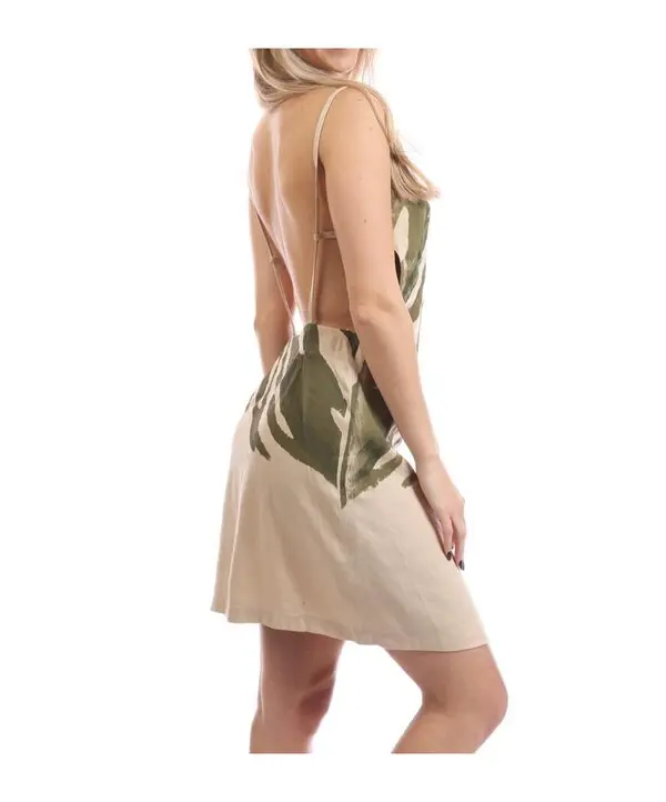 Off-White Zebra Print Mini Slip Dress