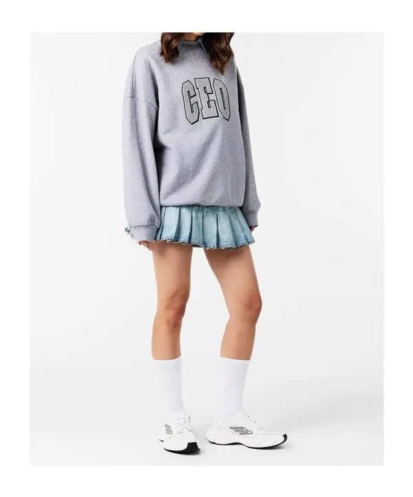 Balenciaga Pleated Denim Mini Skirt