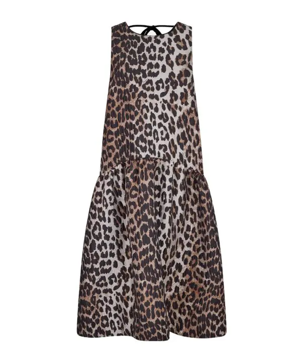 GANNI Sleeveless Tie-waist Midi Dress