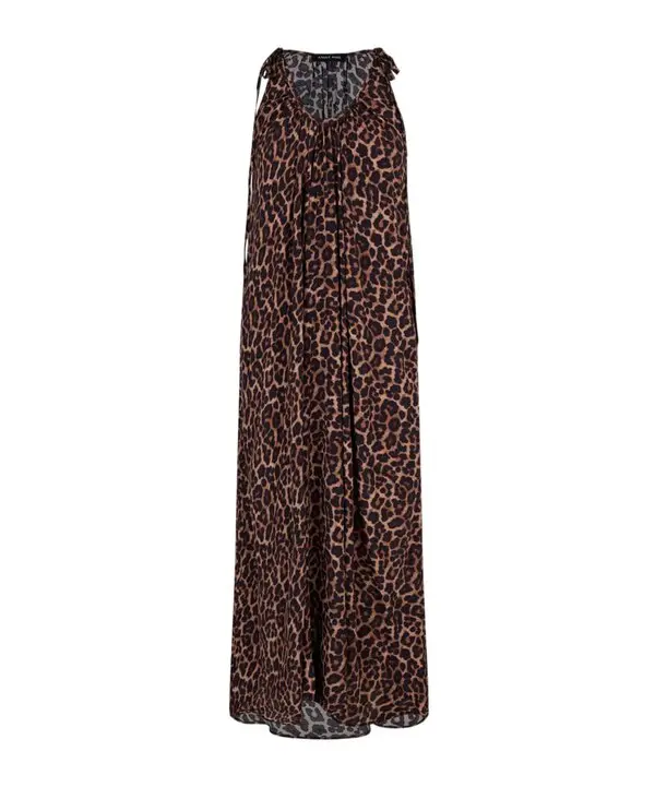 ANINE BING Sleeveless Leopard Print Maxi Dress