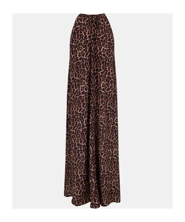ANINE BING Sleeveless Leopard Print Maxi Dress