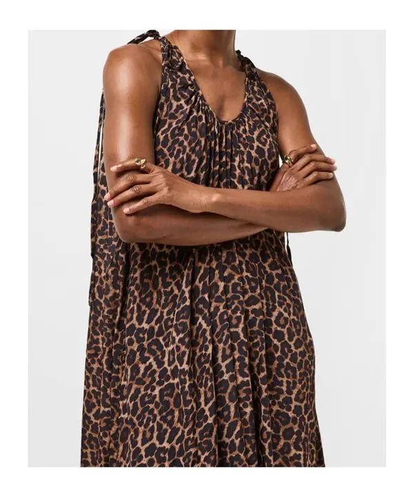 ANINE BING Sleeveless Leopard Print Maxi Dress