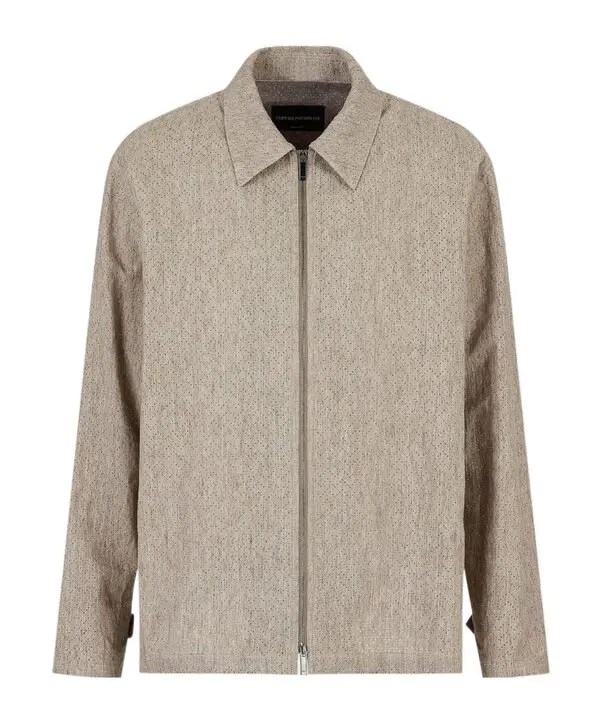 Emporio Armani Zip-front Collared Overshirt