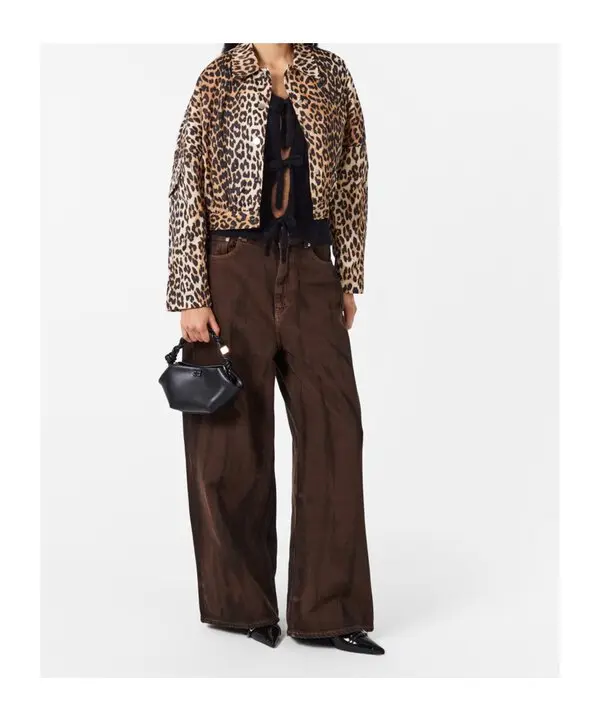 GANNI Leopard Print Casual Jacket